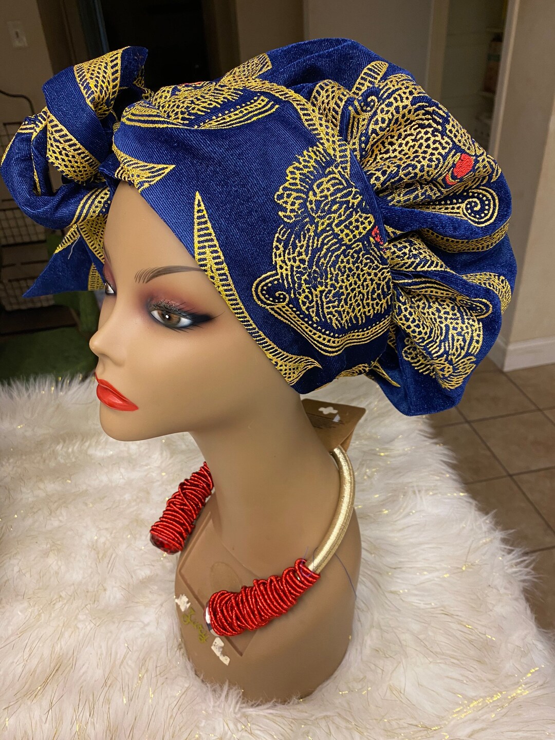 New Velvet Head Wrap/bonnet Head Wrap/isi Agu Head - Etsy