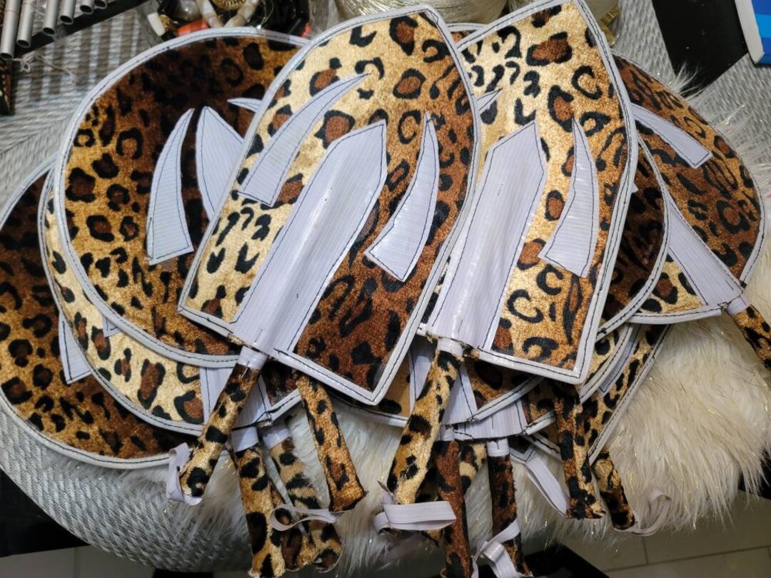 Animal Print Igbo Wedding Hand Fan - African Groom Accessory - Etsy