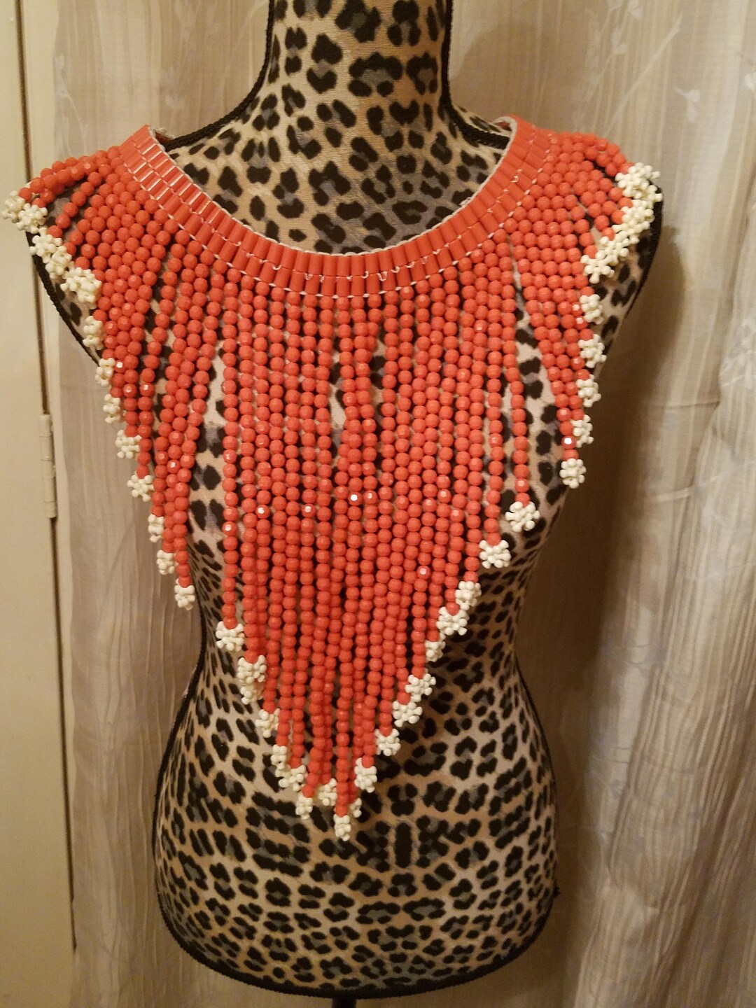 NEW African Beaded Cape Blouse/ Bridal African Beads/ 3 Ways Use Beads ...