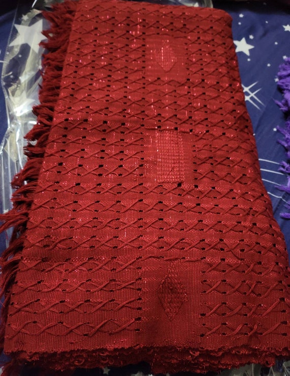 Red Cotton Akwa Ocha /akwa Ocha L/delta Fabric / 100% Cotton 3 | Etsy