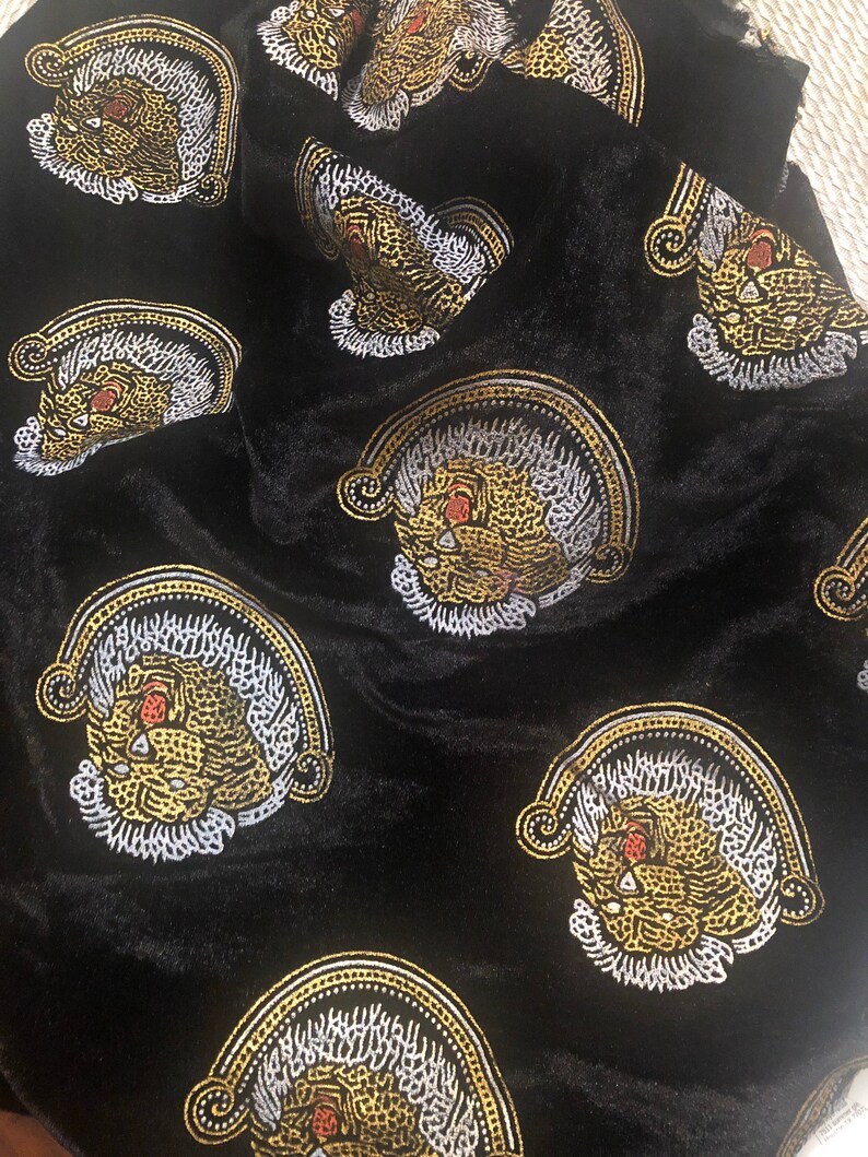Lion Head Velvet Fabric - Isi Agu Style, Sold per Yard - Etsy