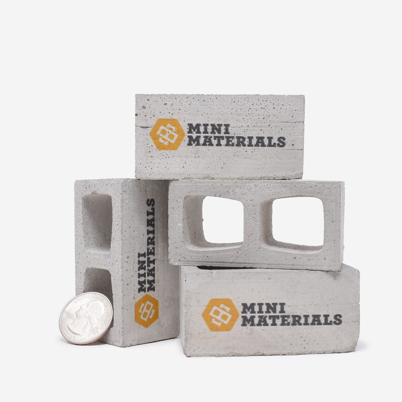 Custom Printed // 4 Units 1:6 Scale Mini Concrete Blocks // - Etsy
