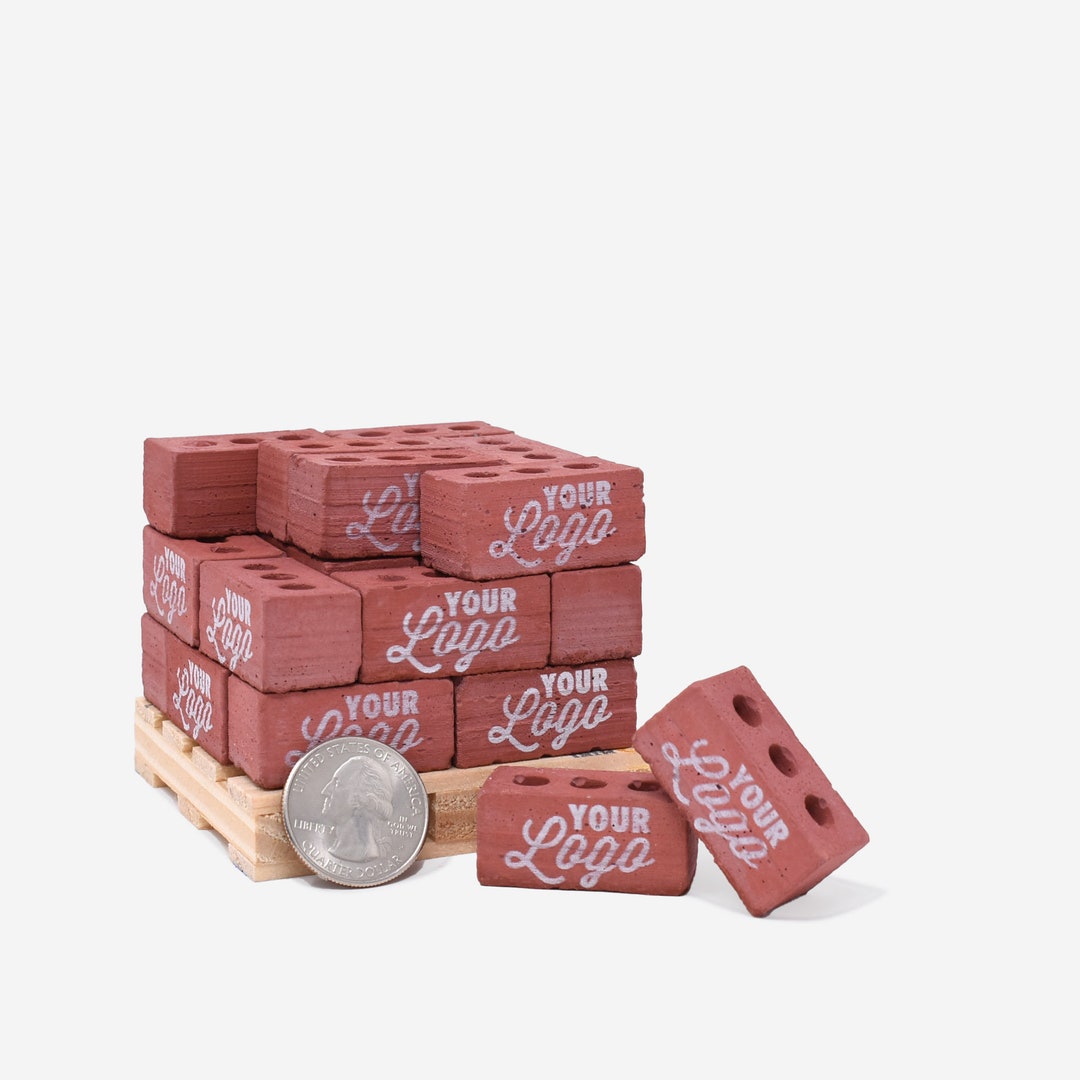 Custom Printed // 20 Units - 1:6 Scale Mini Red Bricks on Wooden Pallet ...