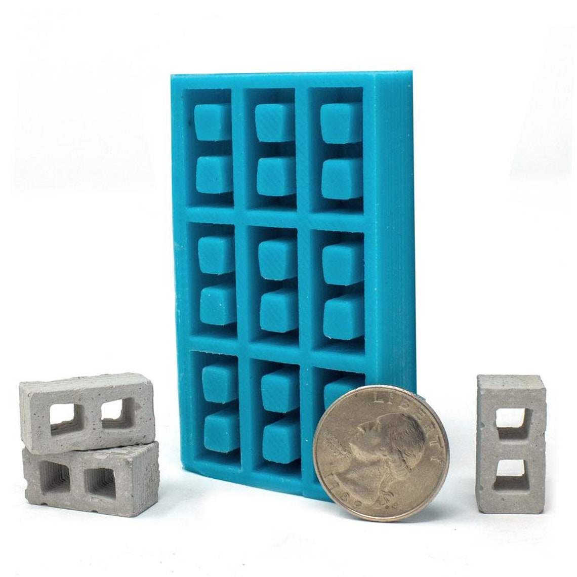 1:18 Scale Cinder Block Mold | Concrete Mold | Miniature | Silicone ...