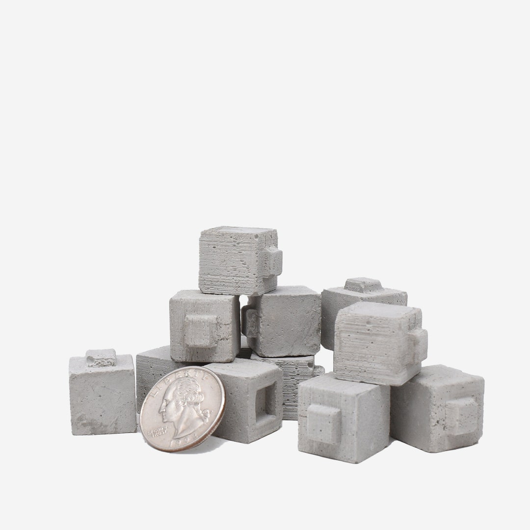 1:12 Scale Construct-a-block Half Mids (15pk) | Miniature Cinder Blocks ...