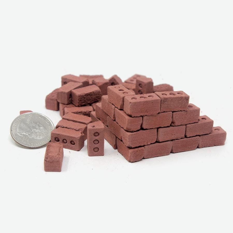 1:12 Scale Red Bricks (50pk) | 112 Scale Diorama | Modern Dollhouse ...