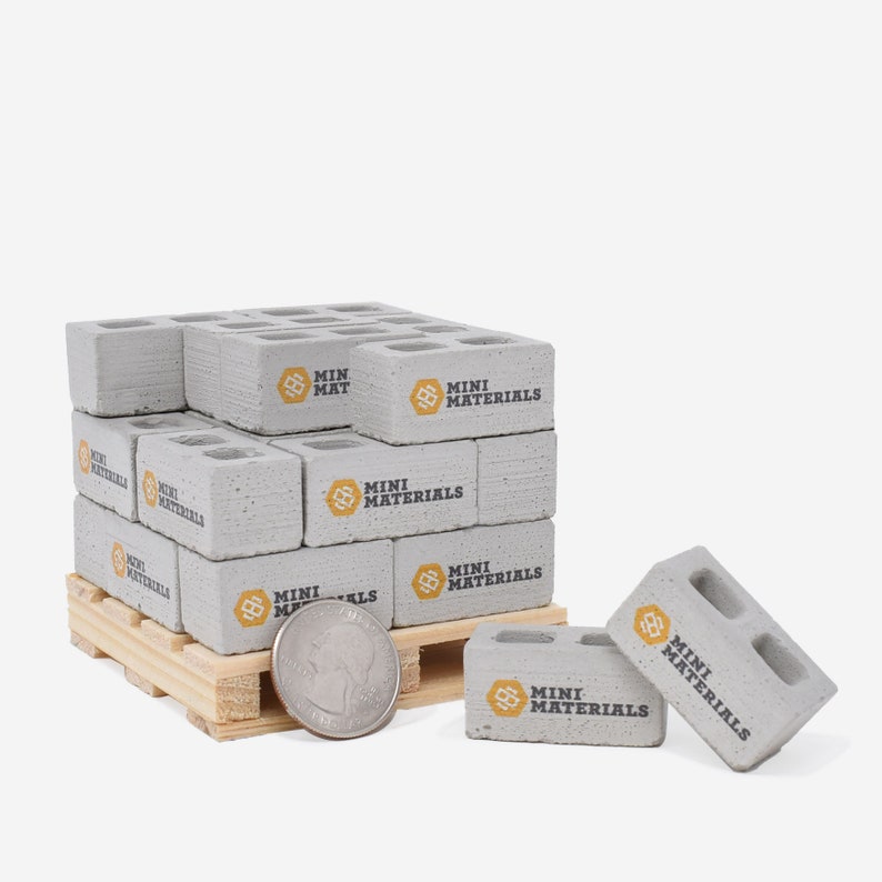 Custom Printed // 20 Units 1:12 Scale Mini Concrete Blocks - Etsy