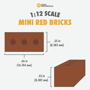 1:12 Scale Red Bricks (50pk) | 112 Scale Diorama | Modern Dollhouse ...