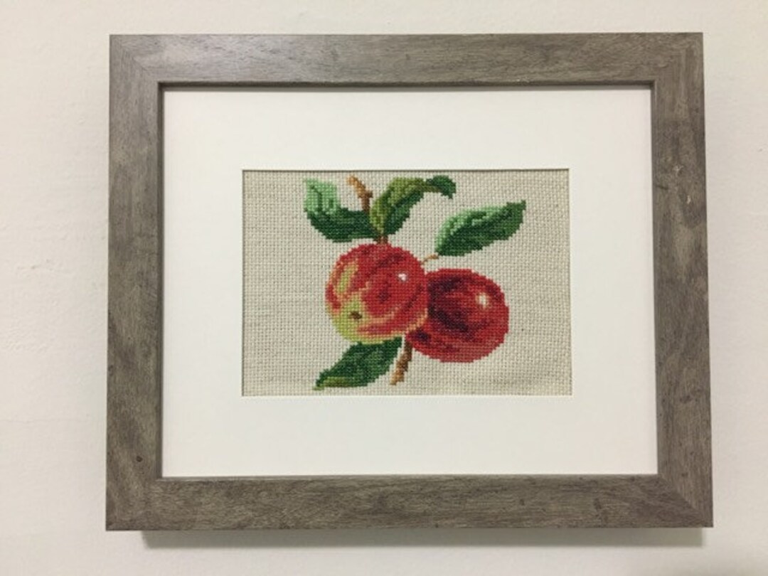 Apples/cross Stitch Picture/handmade/exclusive/nature/kitchen/modern ...