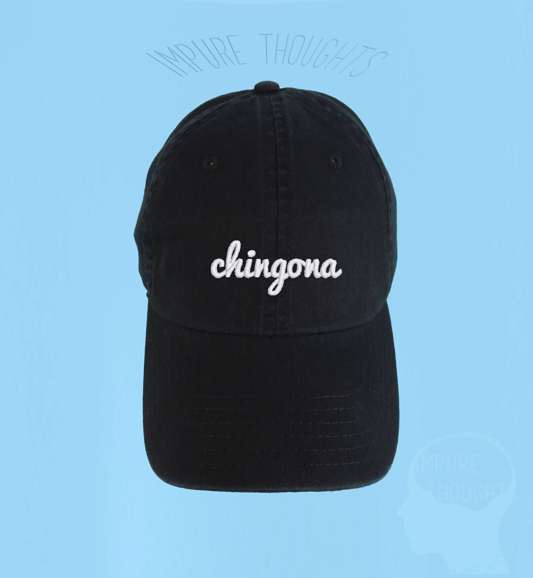 CHINGONA Dad Hat Embroidered Baseball Cap Low Profile Custom Black ...