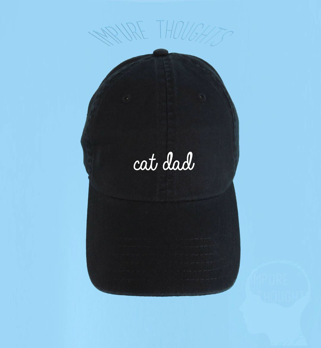 CAT DAD Dad Hat Embroidered Baseball Black Cap Low Profile Custom Strap ...