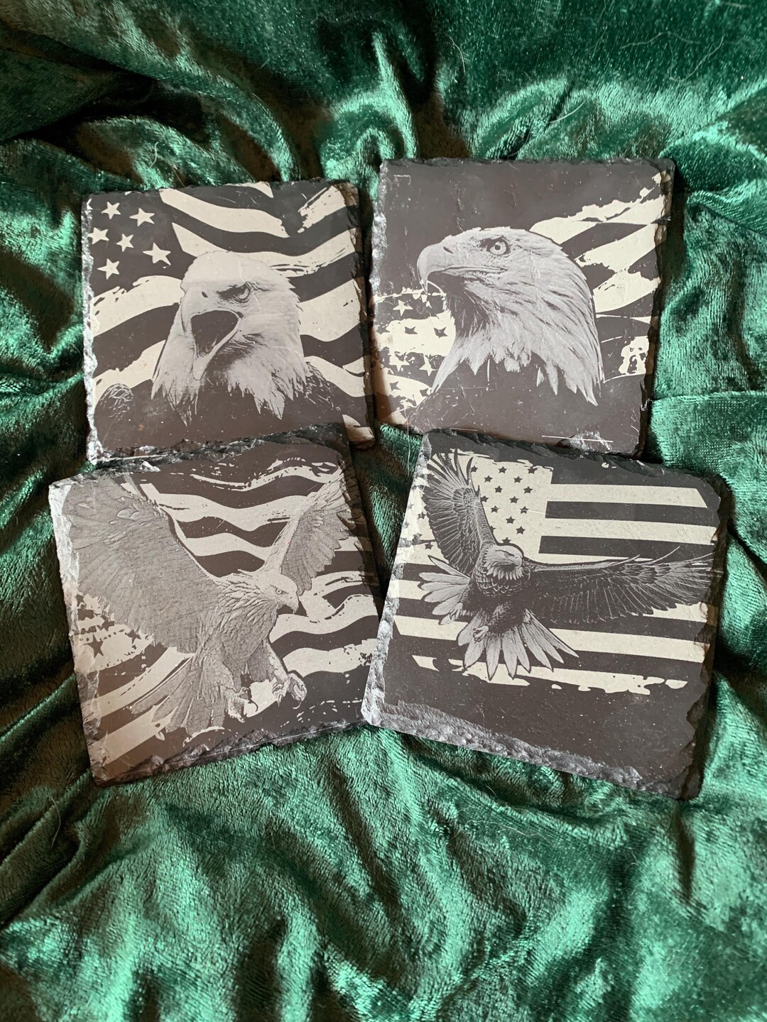 Square Eagle and Flag W/ Holder Caddy - Etsy