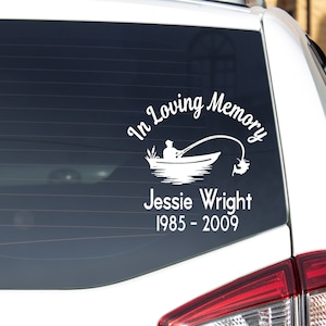 Fishing Memorial, Gone Fishing, Bass Fishing, Memorial Car Decal, in ...