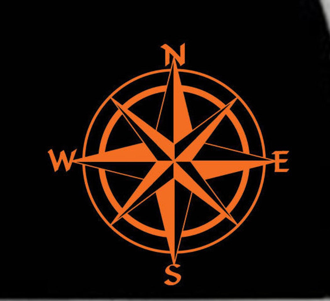 Compass Rose Decal Directional Decal Compass Compass Rose Etsy