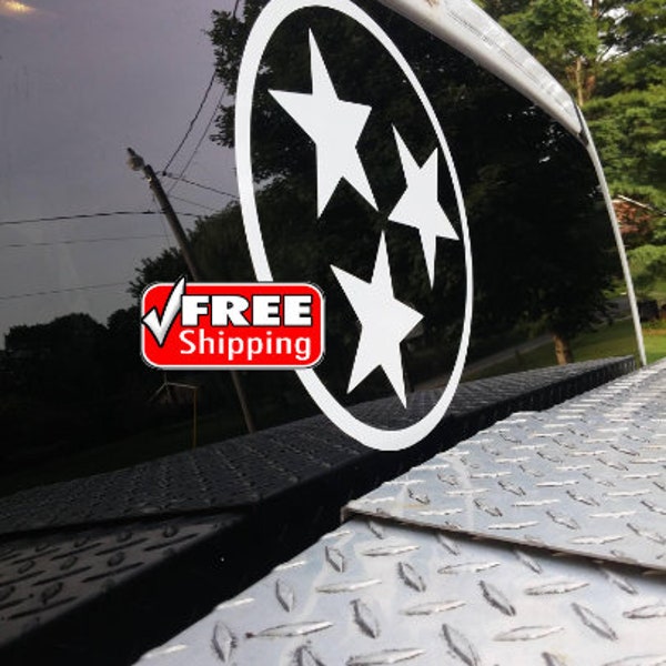 Tennessee Tri Star Car Sticker - Etsy