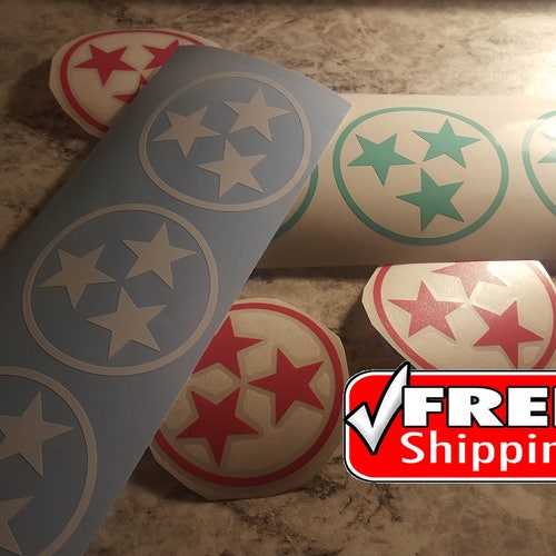 Tennessee State Tri Star Vinyl Decal Car/truck/window | Etsy