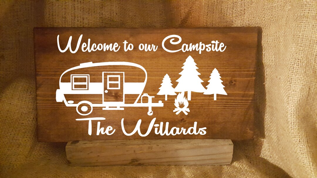 Camping Campsite Sign Camper Sign Welcome to Our Campsite - Etsy