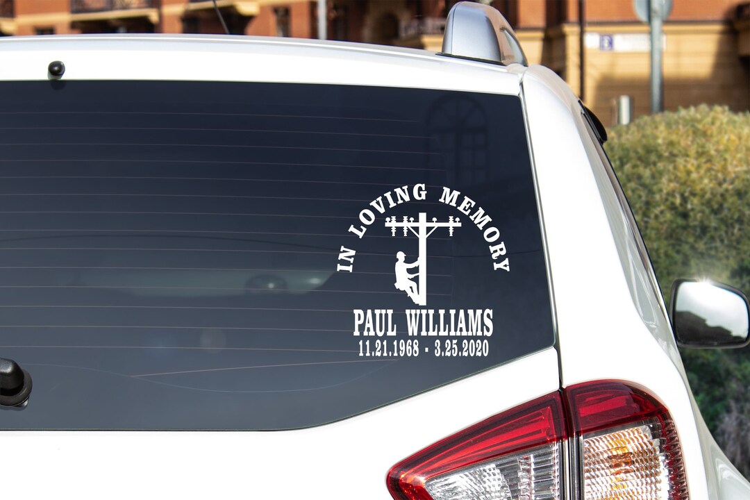 Lineman Memorial, Lineman Phone Lineman, Memorial Car Decal, in Loving ...
