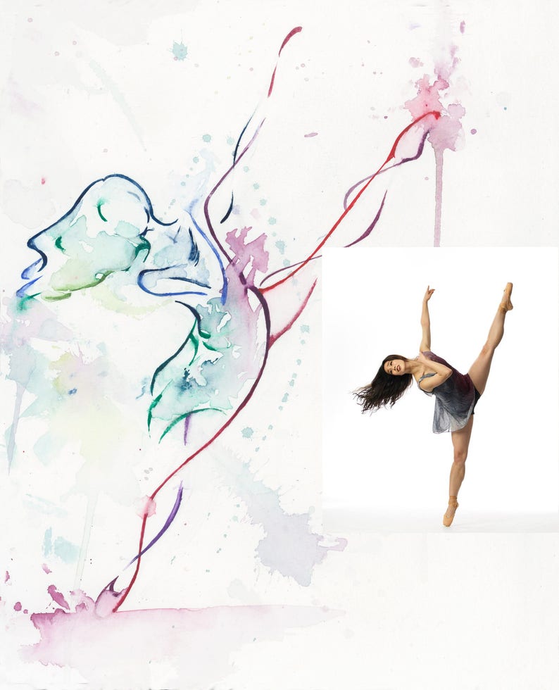 Custom Watercolor Dance Portrait, Original Paintings Based off ...