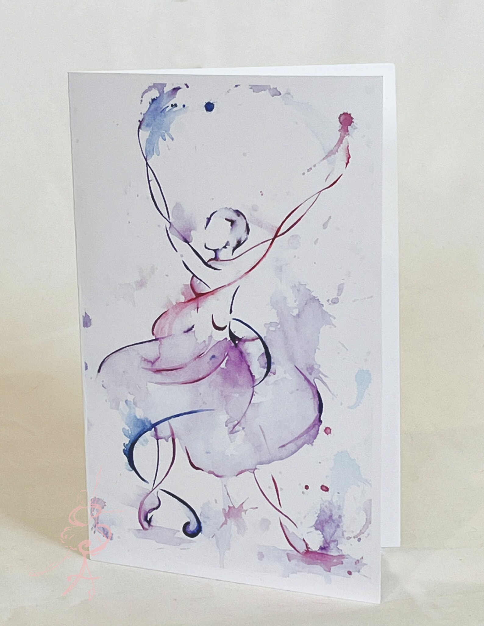 Abstract Dancer Watercolour Print- Cool Colours, Beautiful Gift for ...