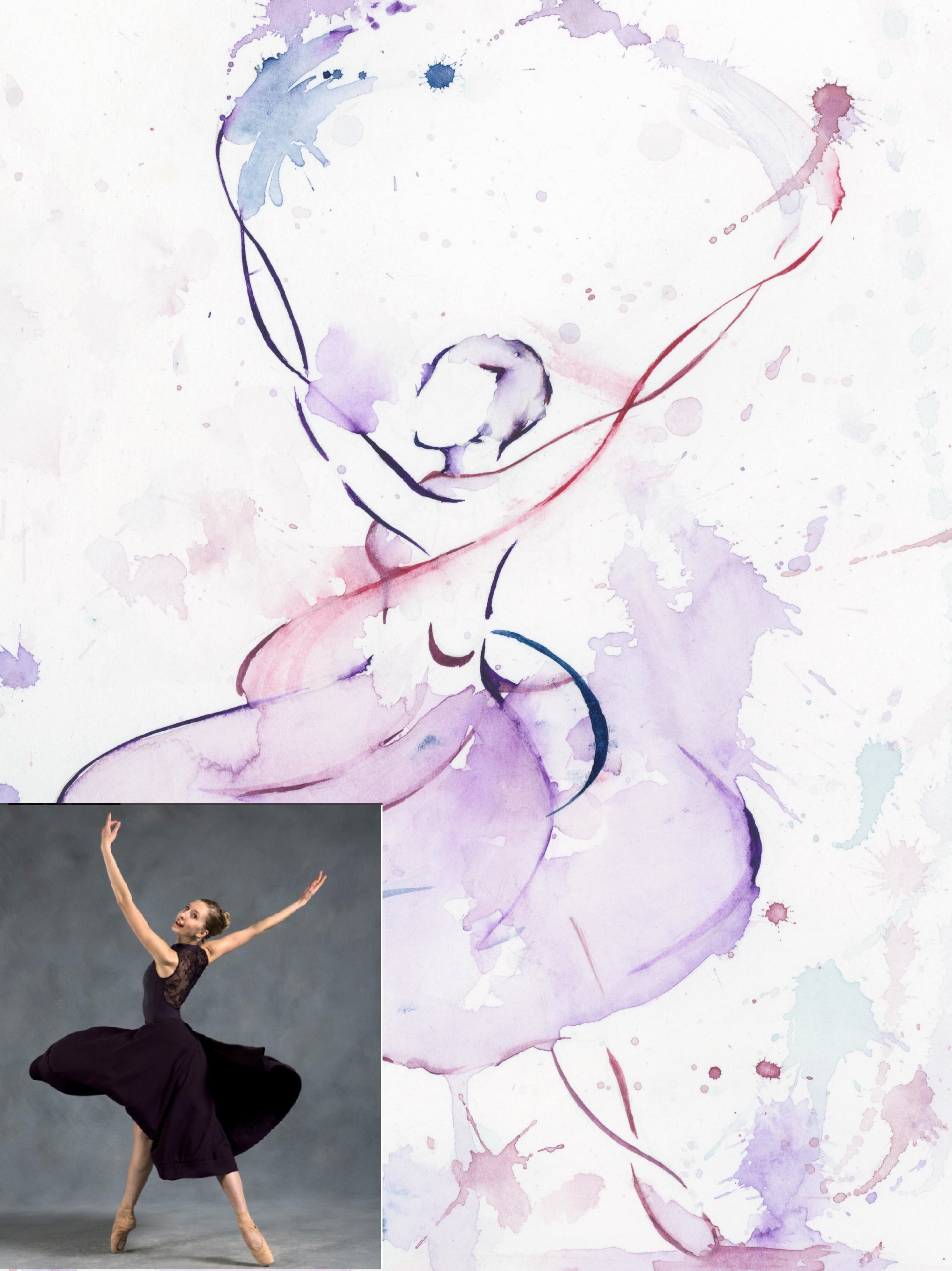 Custom Watercolor Dance Portrait, Original Paintings Based off ...