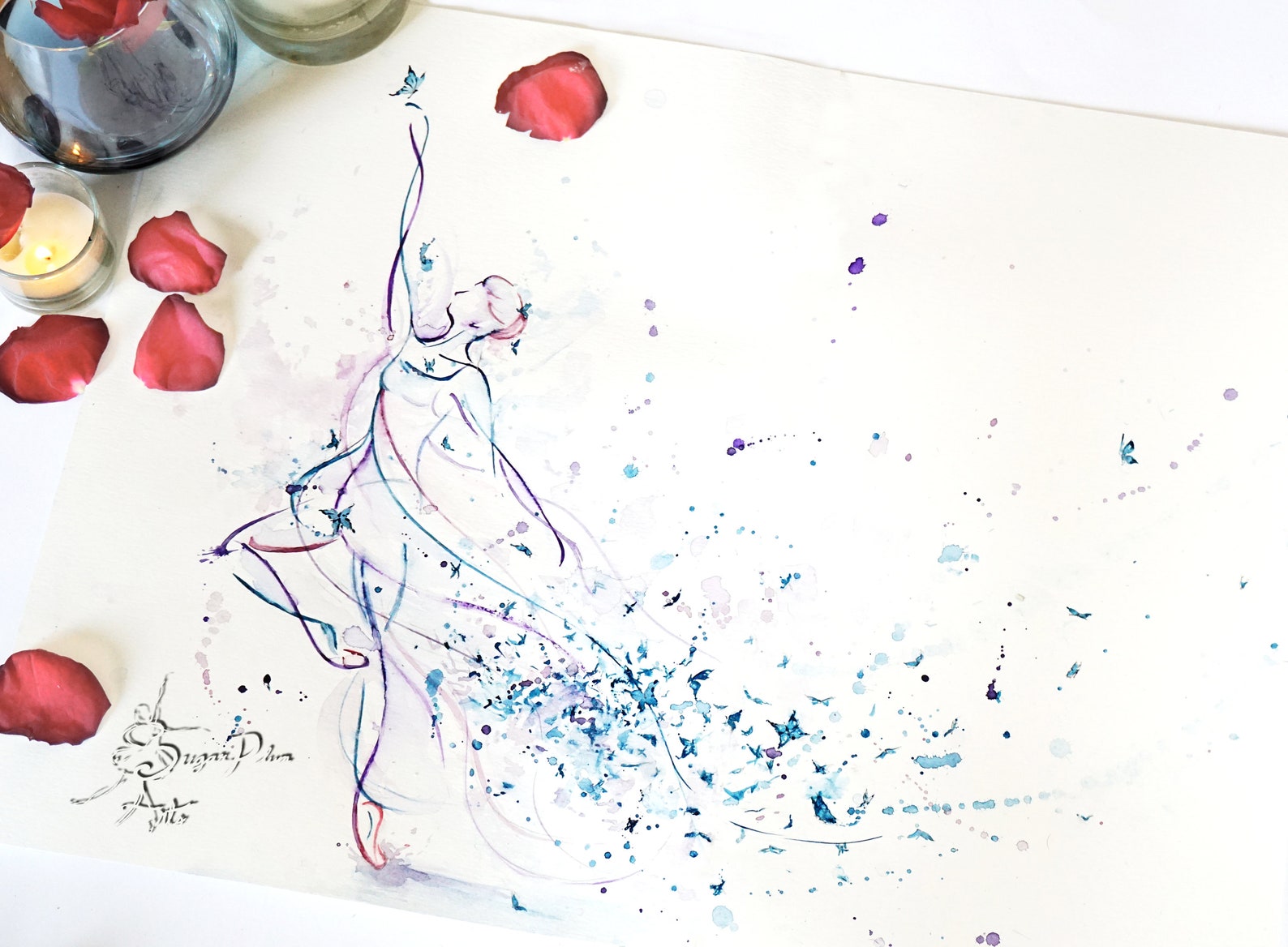 Custom Watercolor Dance Portrait, Original Paintings Based off ...