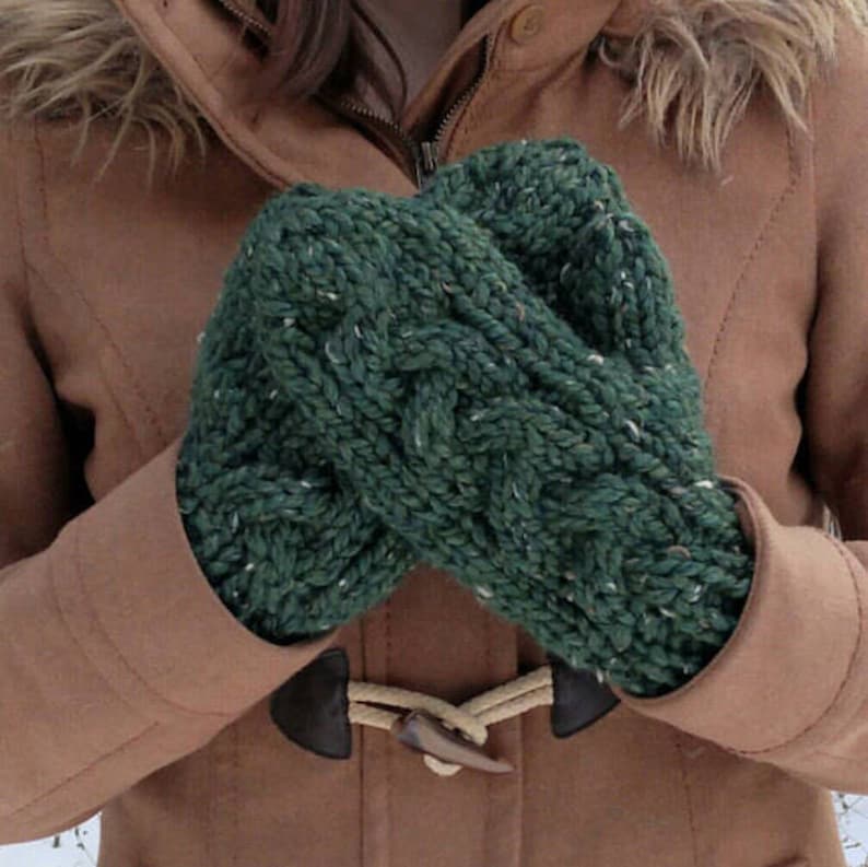 Cable Knit Mittens PATTERN - Etsy