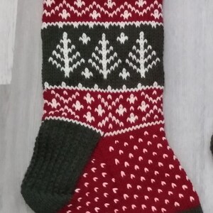 Fair Isle Christmas Stocking Knitting Pattern / Winter Trees - Etsy