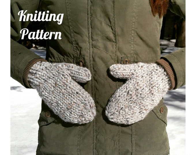Simple Chunky Knit Mittens PATTERN - Etsy