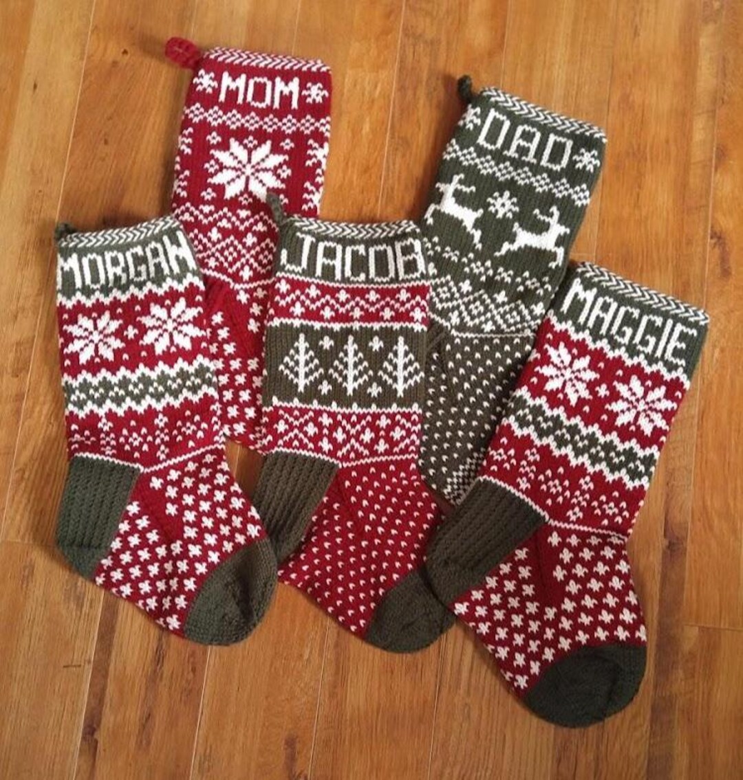 Fair Isle Christmas Stocking Knitting Pattern / 6 Designs - Etsy