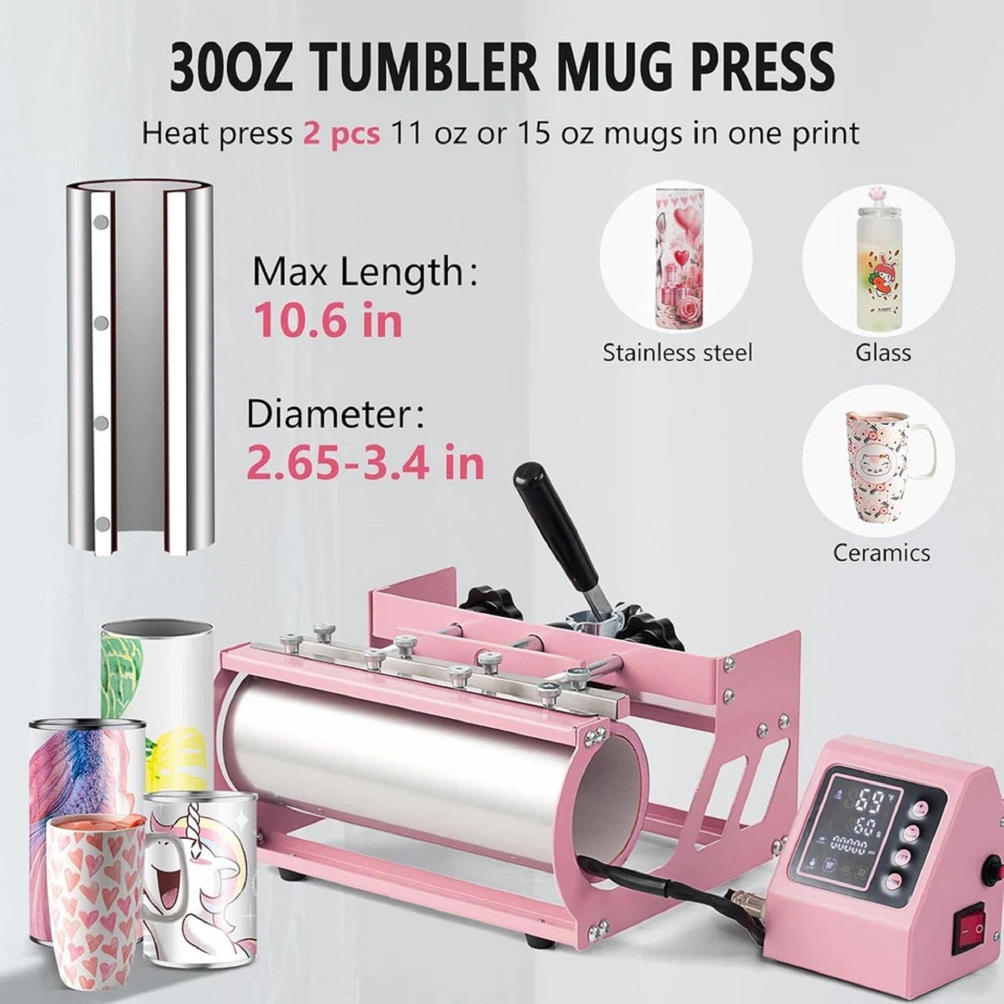 15x15 Heat Press Machine & 30-oz Tumbler With Attachments for T-shirts ...