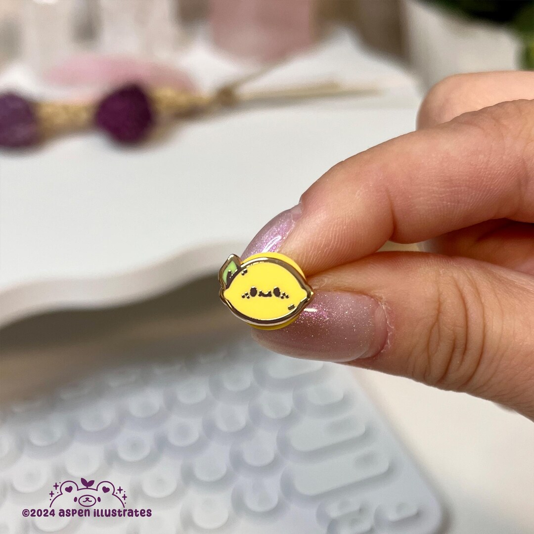 Little Lemon Enamel Pin - Cute Tiny Lemon Mini Pin, Filler Pins - Etsy