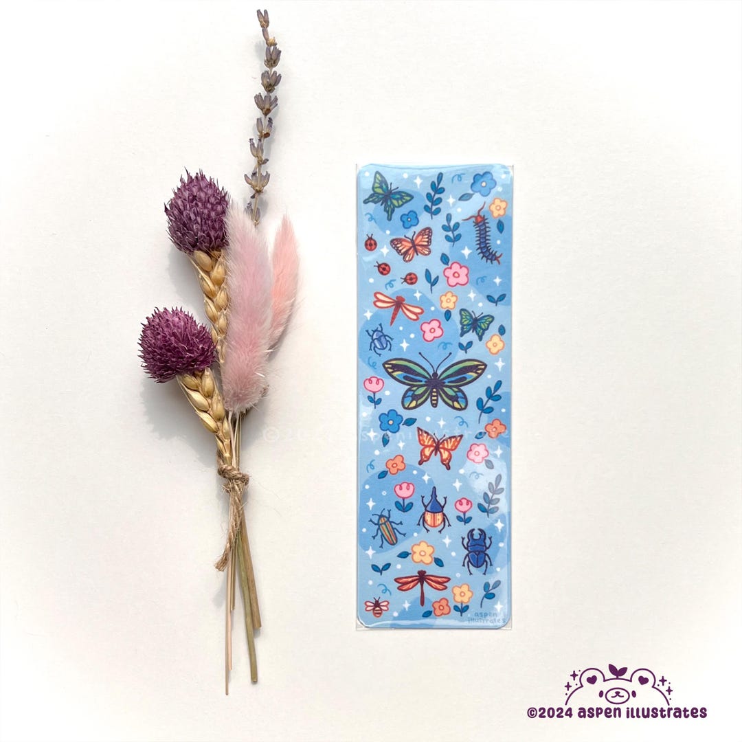 Cute Bug Bookmark | Kawaii Bugs Bookmark, Reader Gift - Etsy
