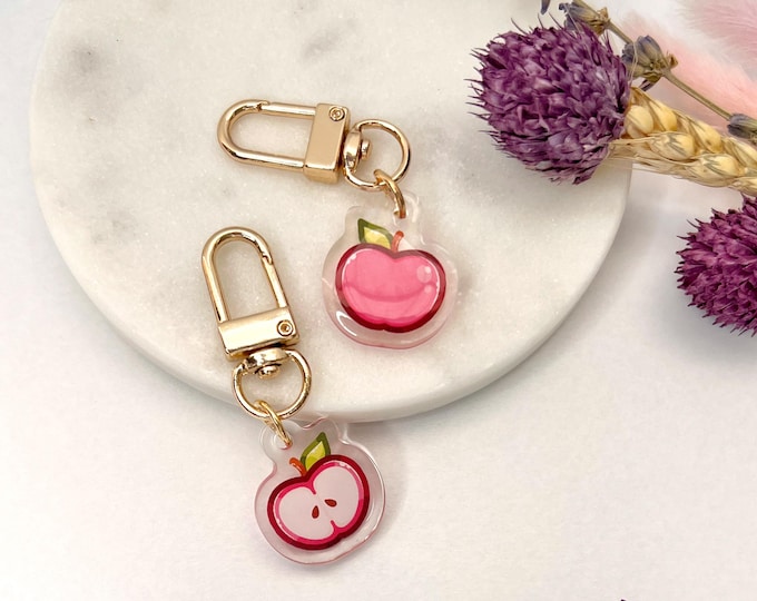 Little Apple Mini Acrylic Keychain, Kawaii Tiny Apple Charm, Cute Small ...