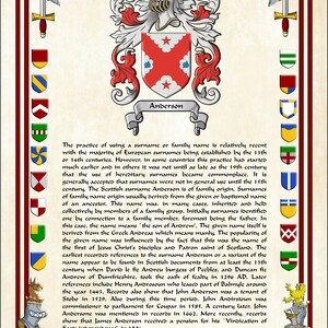Custom Family Crest & Coat of Arms Scroll: Surname History Print (11x17 ...
