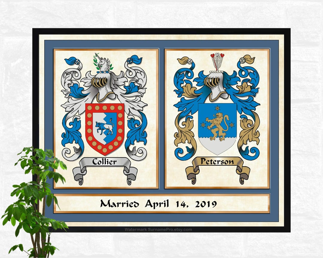 Custom Family Crest Print | Personalized Wedding or Anniversary Gift - Etsy