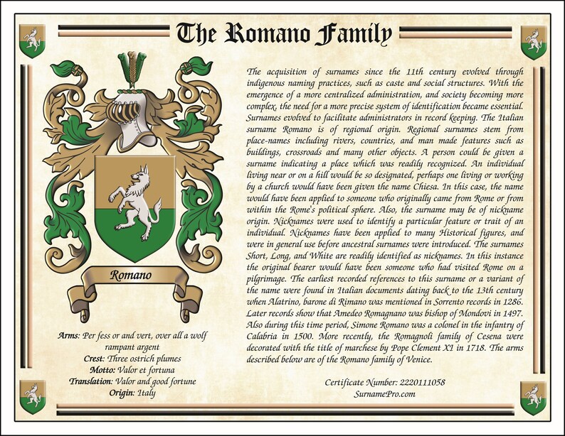 Family Name Origin Crest & Coat of Arms: Surname History (PDF Download ...