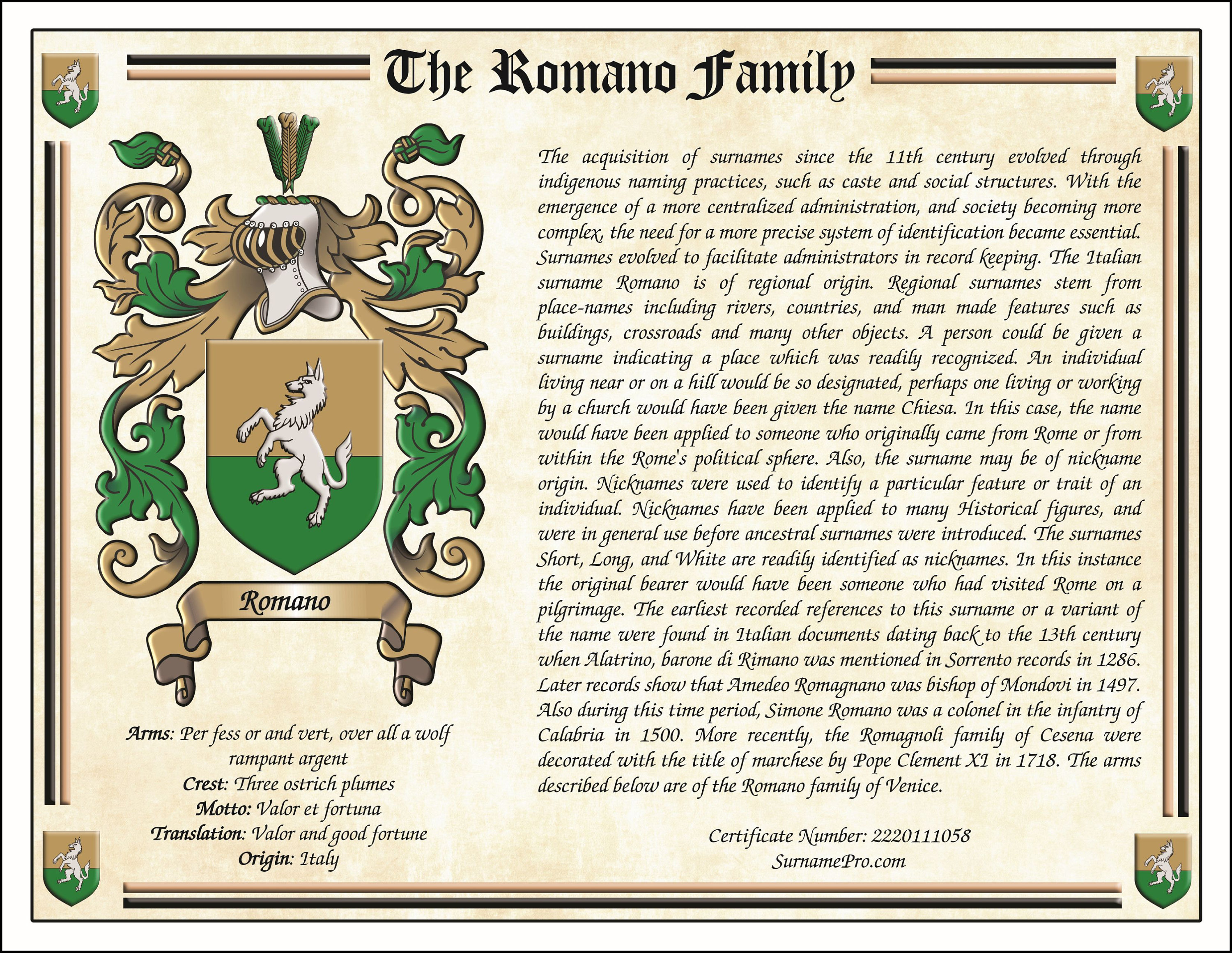 Family Name Origin Crest & Coat of Arms: Surname History (PDF Download ...