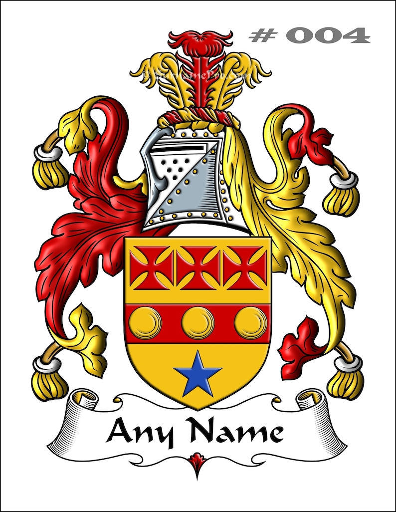 Family Crest Coat of Arms: Personalized Digital Download (9 Styles) - Etsy
