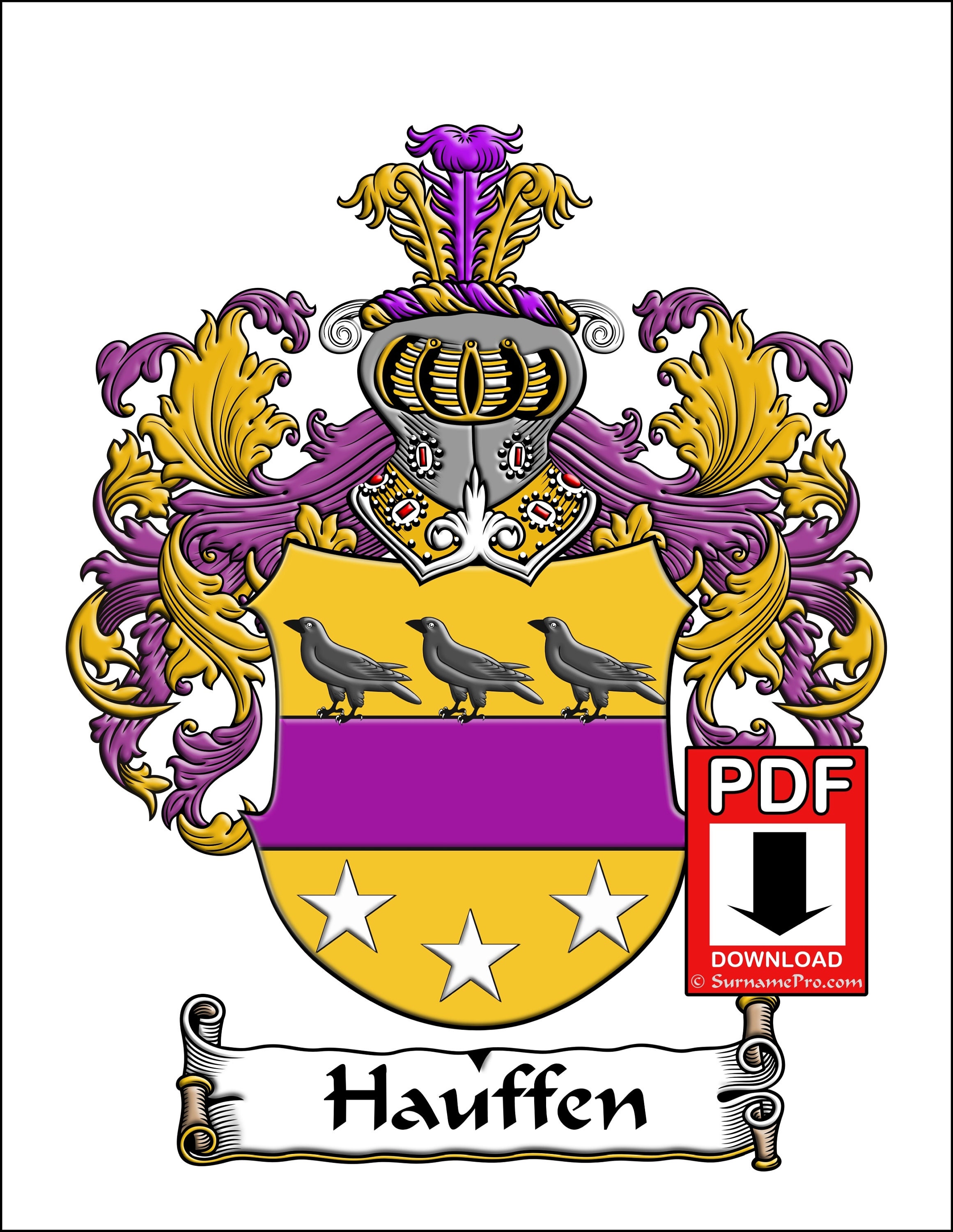 Family Crest Coat of Arms: Surname Origin, Heraldry Art (digital ...