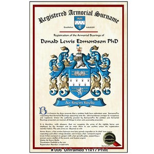Family Coat of Arms Print: Surname History & Heraldry Details - Etsy