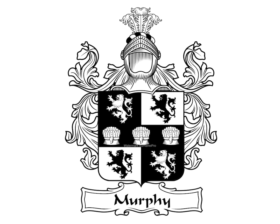 Black & White JPG + PNG Digital Download Family Crest - Coat of Arms - Etsy