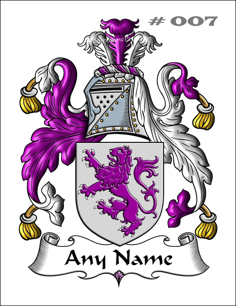 Family Crest Coat of Arms: Personalized Digital Download (9 Styles) - Etsy