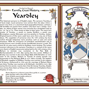 Surname Origin & Family Crest History (digital Download) - Etsy
