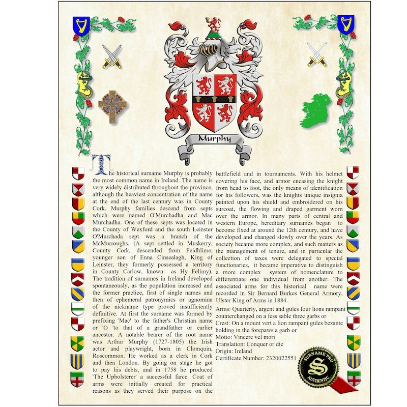 Ryan Coat of Arms - Etsy