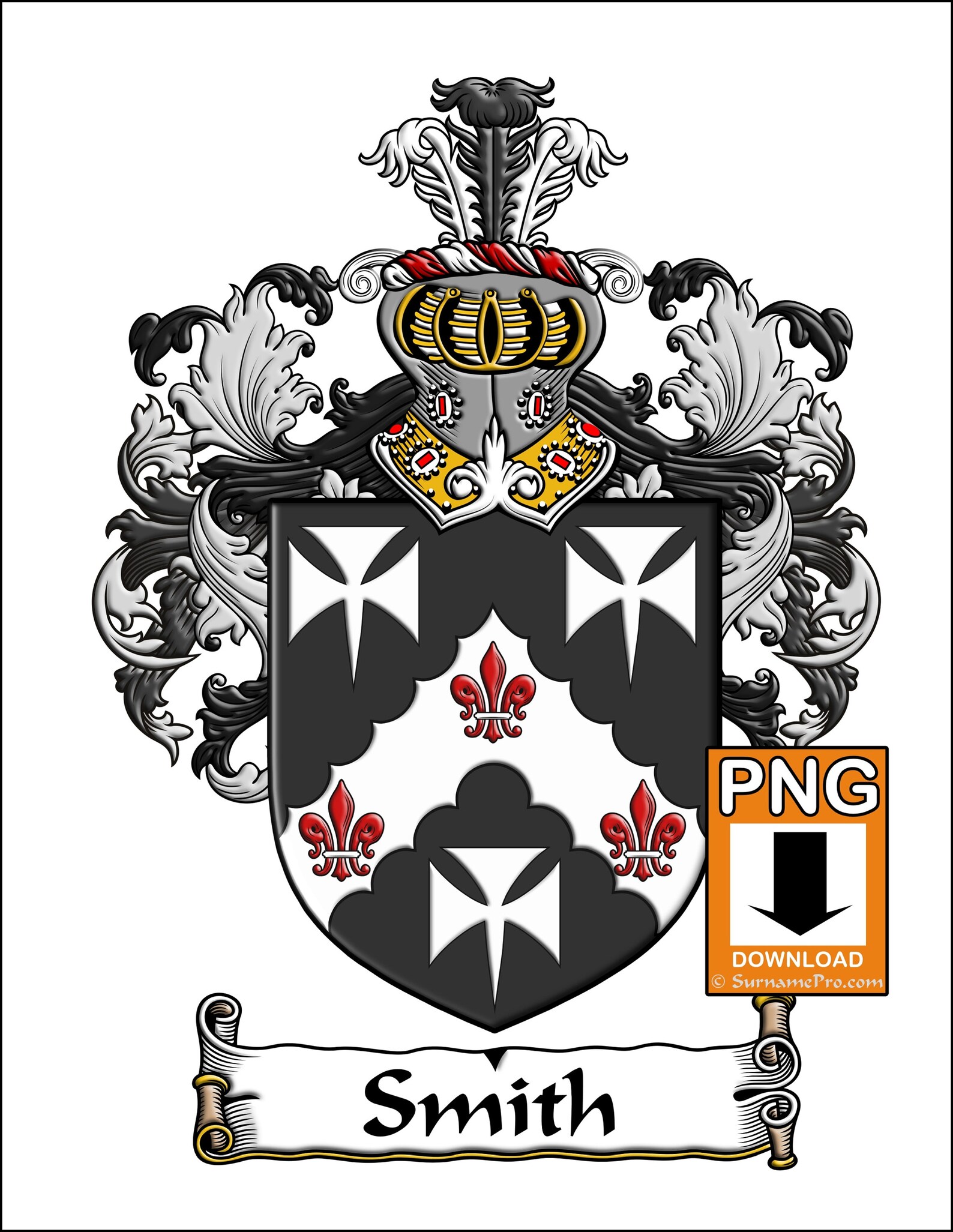 Family Crest Coat of Arms: Surname Origin, Heraldry Art (digital ...