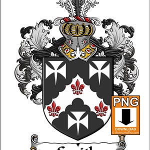 Family Crest Coat of Arms: Surname Origin, Heraldry Art (digital ...