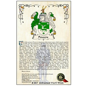 Family Coat of Arms Print: Surname History & Heraldry Details - Etsy