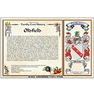 Family Coat of Arms Print: Surname History & Heraldry Details - Etsy