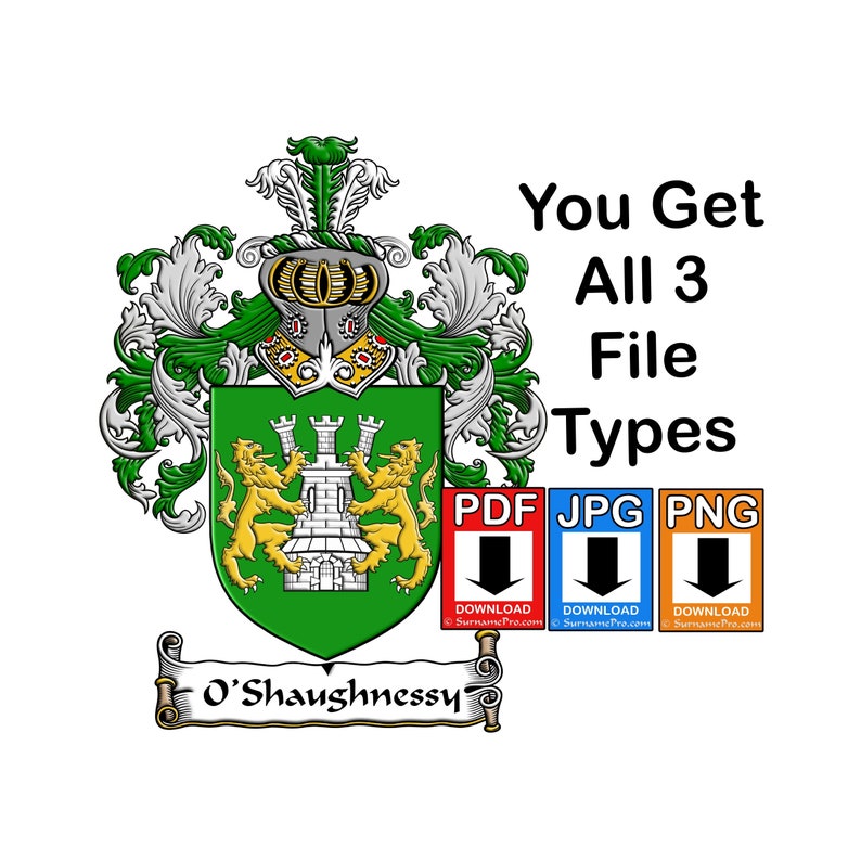 Family Crest Coat of Arms: Surname Origin, Heraldry Art (digital ...